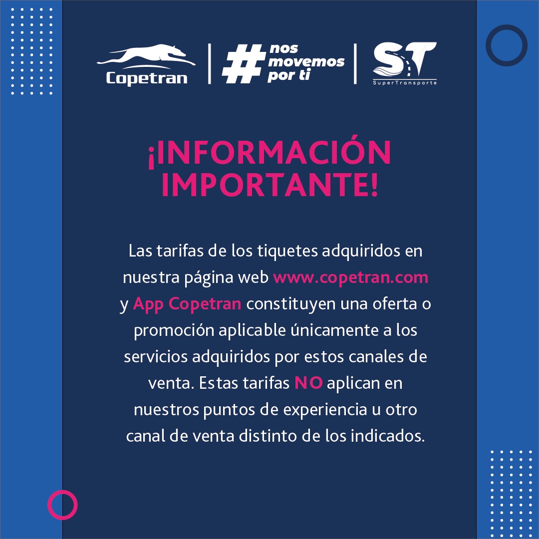 Compra tu Pasaje de Bus en Copetran